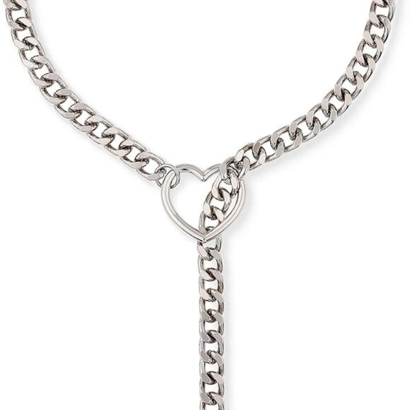 Jewelry | Heart Oring Slip Chain Necklace For Women Handmade Punk ...